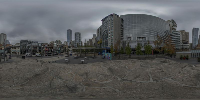 Panorama of Wide Open Space in Downtown Toronto HDRi Maps and Backplates