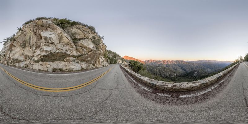 Panoramic Road in California: A Mountain View HDRi Maps and Backplates