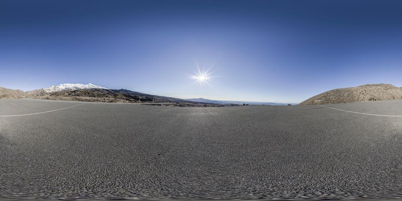 Panoramic Road with Mountain Range View HDRi Maps and Backplates