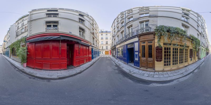 Paris: Red Doors and White Buildings Along the Street HDRi Maps and ...
