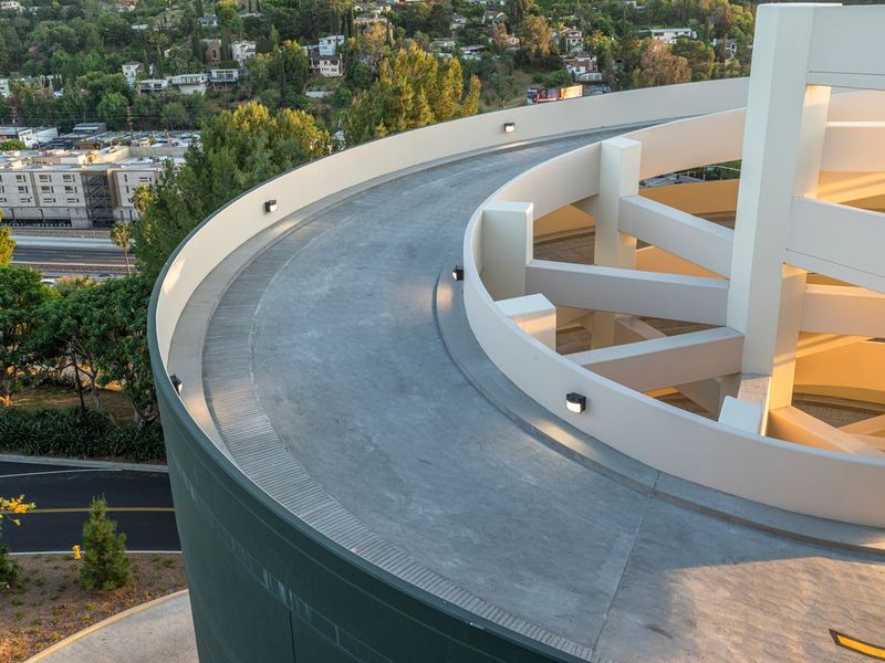 Parking Deck in Suburban Area Overlook HDRi Maps and Backplates