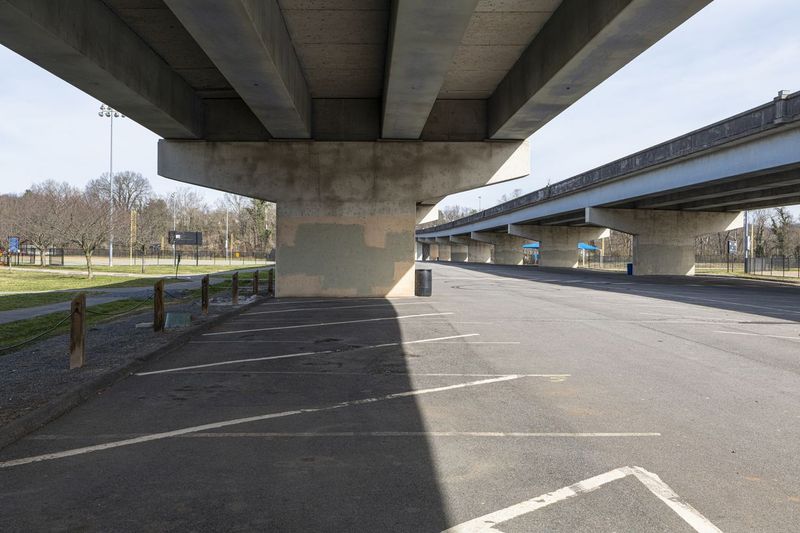 Parking Lot Under Overpass on a Shaded Sunny Day HDRi Maps and Backplates