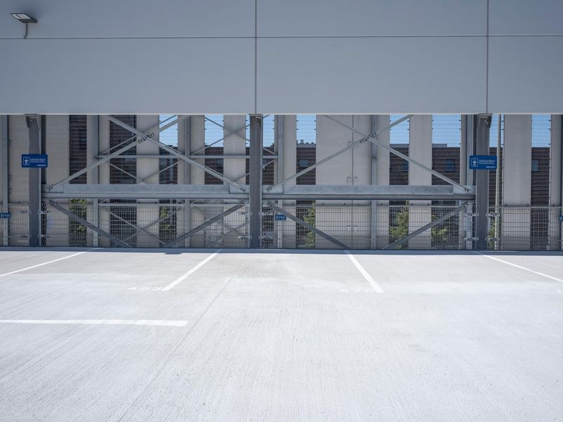 Parking Lots in Berlin Urban Structure with Glass Windows HDRi Maps and ...