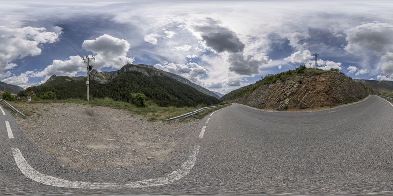 Pyrenees Road in Spain: Curves and Scenic Landscape - HDRi Maps and ...