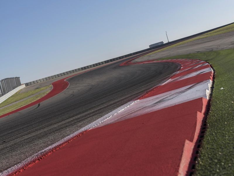 Race Track Corner Turn on Asphalt Road with Clear Sky Above HDRi Maps ...