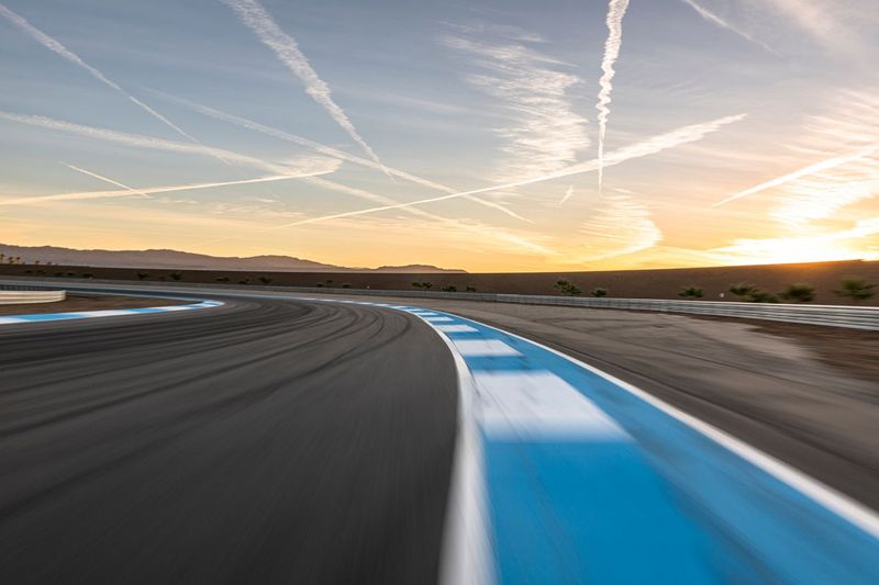Race Track Curve with Sun Visible HDRi Maps and Backplates
