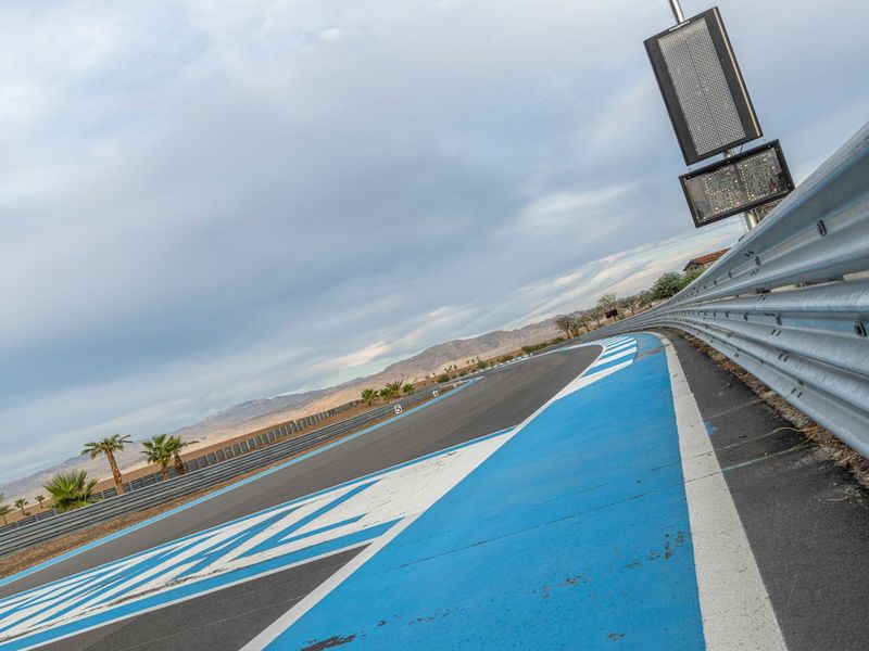 Daytime Race Track: Asphalt Curve in Focus HDRi Maps and Backplates