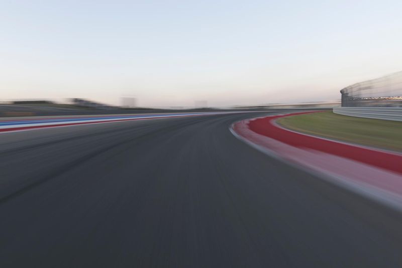 POV Racing: Motion Blur Straight Down the Road on a Race Track - HDRi ...