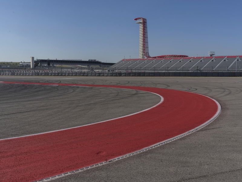 Race Track with Red Line Painted on Asphalt HDRi Maps and Backplates