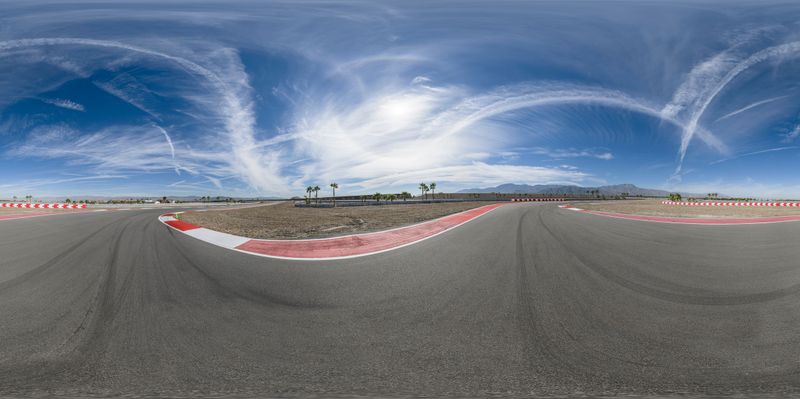 USA Race Track: Clear Skies and Low Sunlight HDRi Maps and Backplates