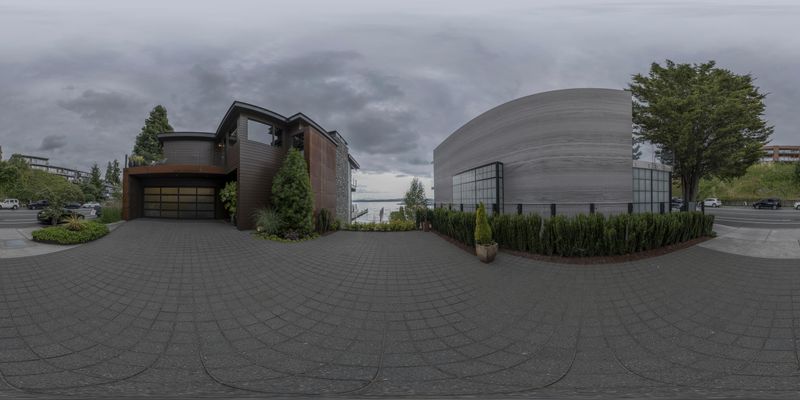 Residential Building: Fisheye Lens Street View HDRi Maps and Backplates