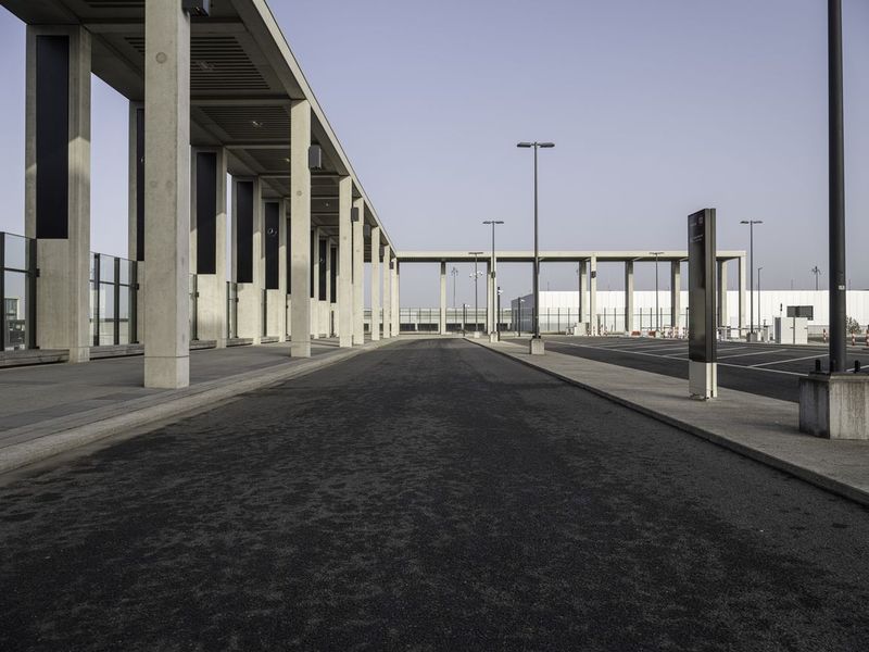 Road Surface In the Shade of a Building HDRi Maps and Backplates