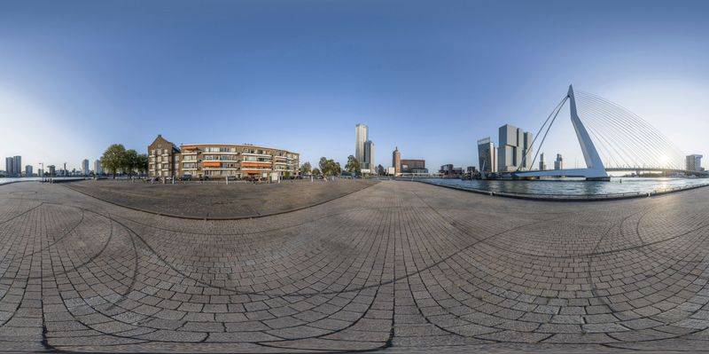 Rotterdam, Netherlands: A Cityscape View HDRi Maps and Backplates