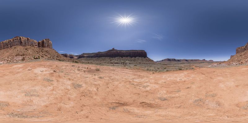 Rugged Desert Terrain in Utah: Red Rock Formations HDRi Maps and Backplates