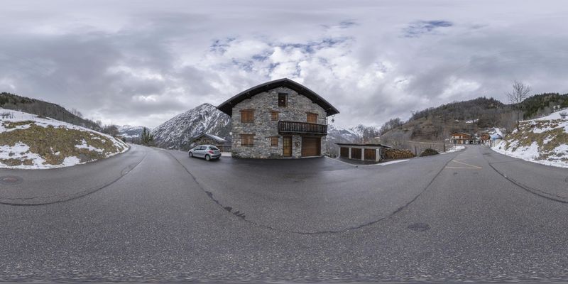 Gloomy Rural Alps Landscape in France HDRi Maps and Backplates