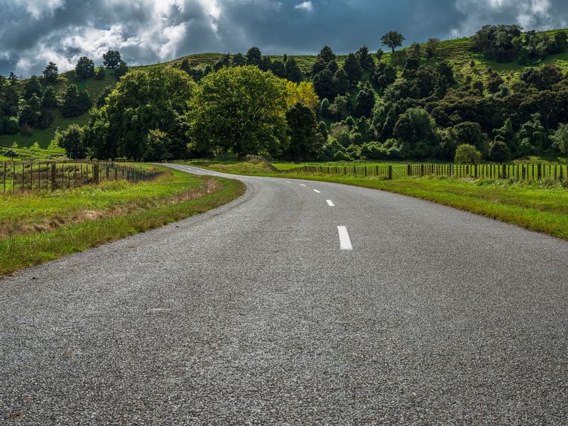 Rural Asia: Straight Road Amidst Lush Greenery HDRi Maps and Backplates