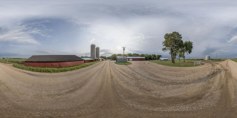 Rural Dirt Road in Bancroft, Iowa: A View of the Farm Area HDRi Maps ...