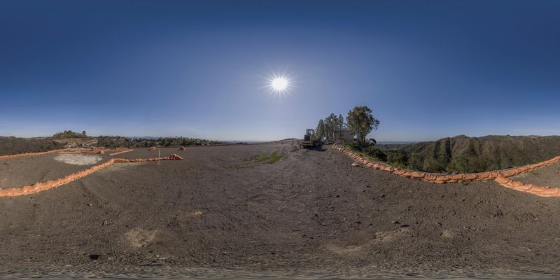 Rural Landscape: A Dirt Track with a Truck HDRi Maps and Backplates