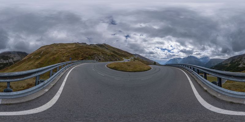 Rural Road in Austria: Winding Along the Hillside HDRi Maps and Backplates