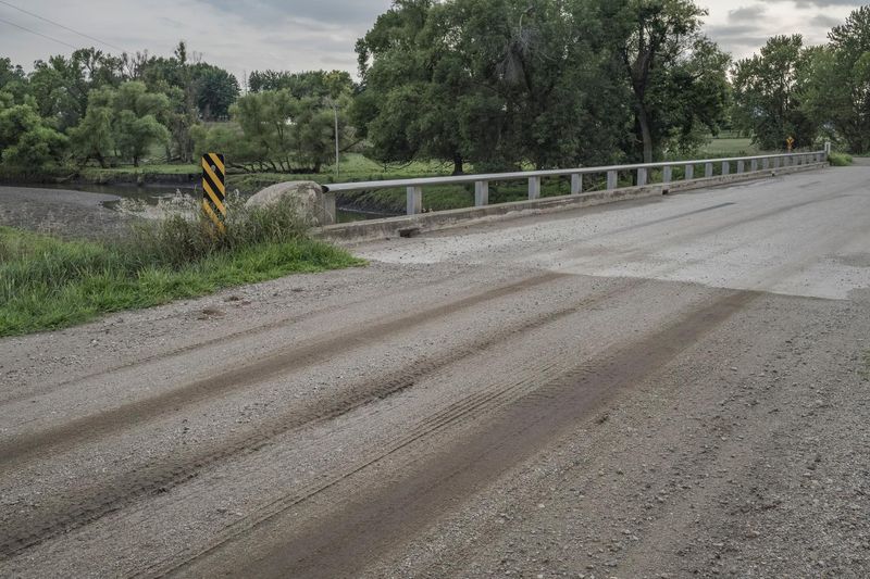 Rural Road in Iowa with Bridge and Field HDRi Maps and Backplates