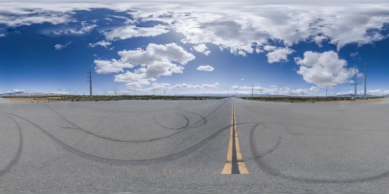 Rural Road in a Vast Landscape: An Open Space - HDRi Maps and Backplates