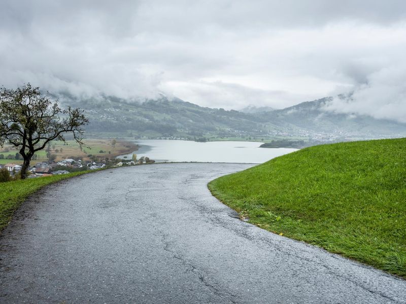 A Rural Road in the Landscape View HDRi Maps and Backplates
