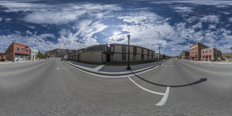 A Straight Road in a Rural Town in Utah HDRi Maps and Backplates