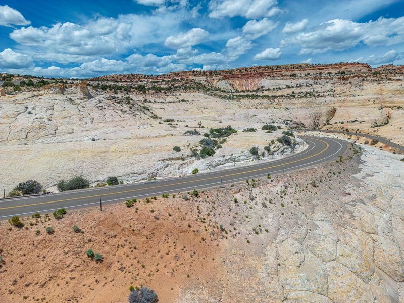 Rural Utah: Aerial View of an Elevated Road - HDRi Maps and Backplates