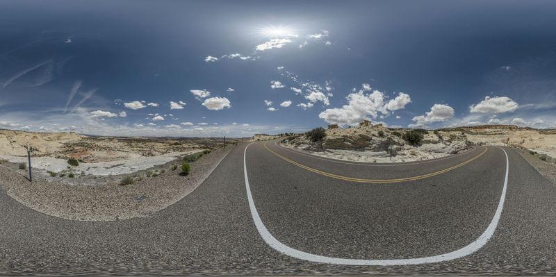 Rural Utah: An Aerial View of a Straight Road HDRi Maps and Backplates