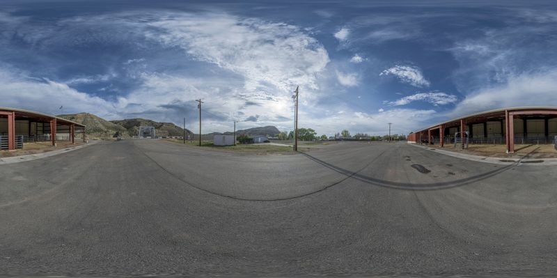 Rural Utah: A Straight Road with a Bridge HDRi Maps and Backplates