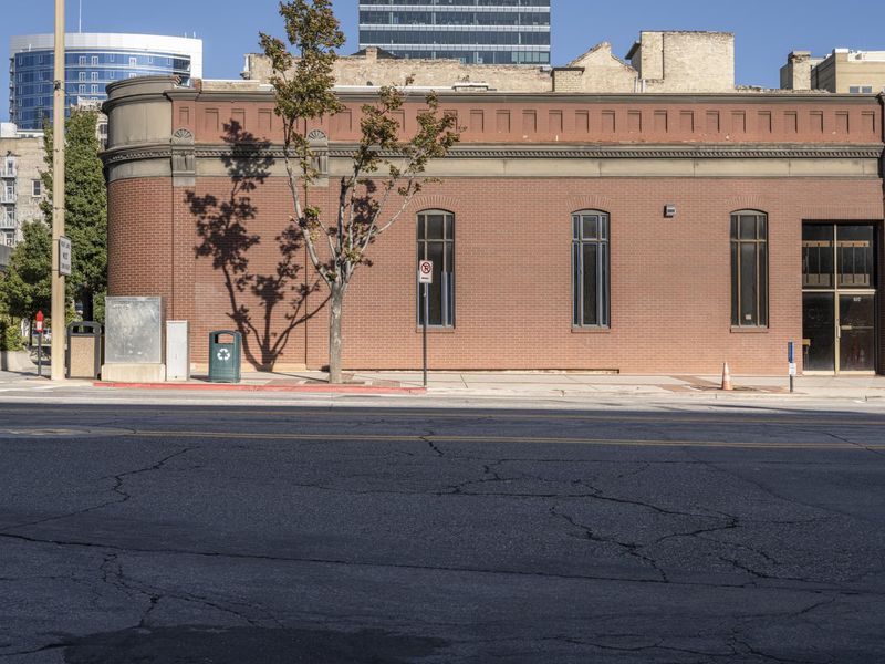 Salt Lake City Urban Cityscape with Tree and Road HDRi Maps and Backplates