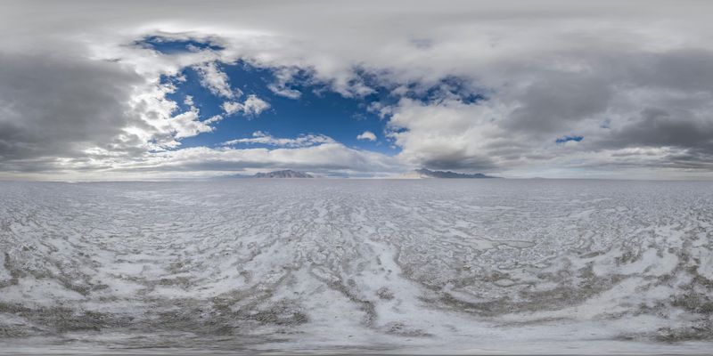 Salt Lake City, Utah: Snowy Ocean and Cloudy Skies HDRi Maps and Backplates