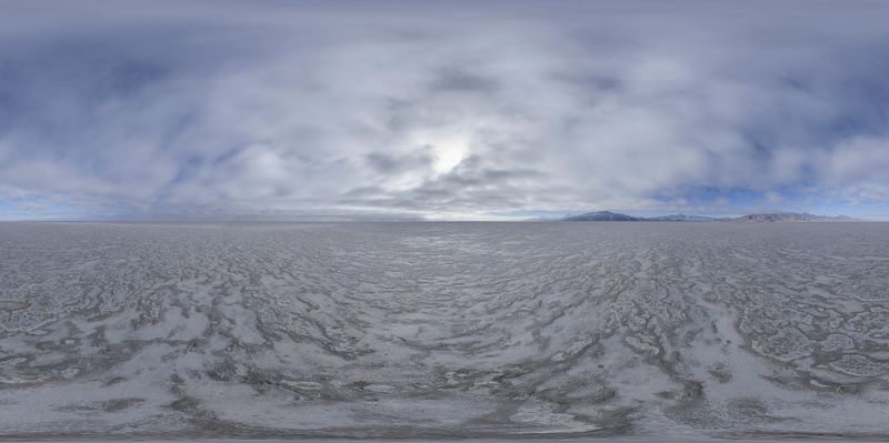 Salt Lake Landscape with Mountain View, Utah HDRi Maps and Backplates