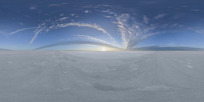 Salt Lake's Open Space: Sunlit Skydome at Dawn HDRi Maps and Backplates