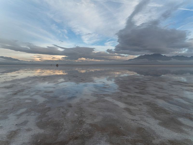 Salt Lake: Mirror Reflection in the Grey Desert Sky HDRi Maps and ...