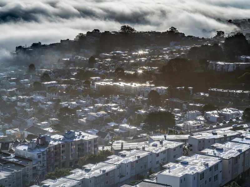 San Francisco Aerial View on a Foggy Day HDRi Maps and Backplates