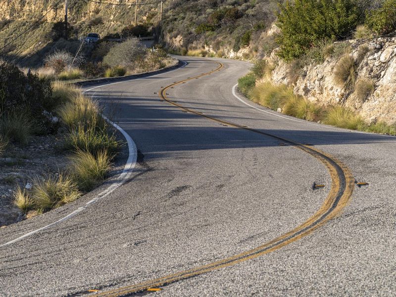 Scenic California Road with Yellow Lines and Mountain View HDRi Maps ...