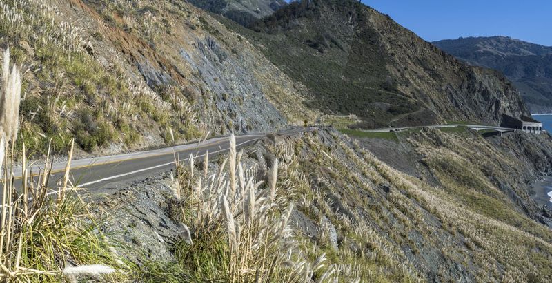 Scenic Drive Along California Coastal Cliffs HDRi Maps and Backplates