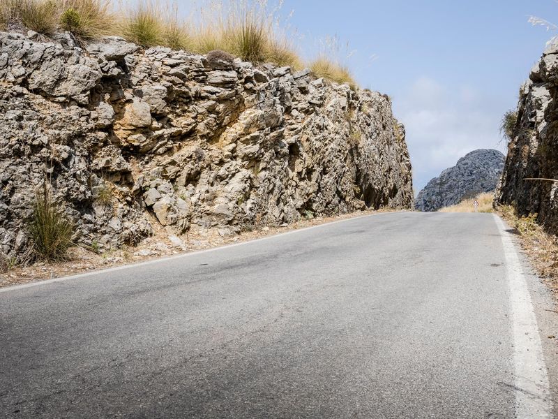 Scenic Road in Spain with Mountain View HDRi Maps and Backplates