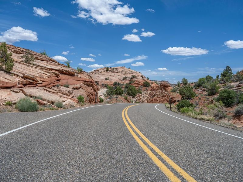 Scenic Road in Utah: Clouds and Nature HDRi Maps and Backplates