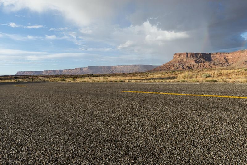 Scenic Road Through Utah Desert Mountains HDRi Maps and Backplates