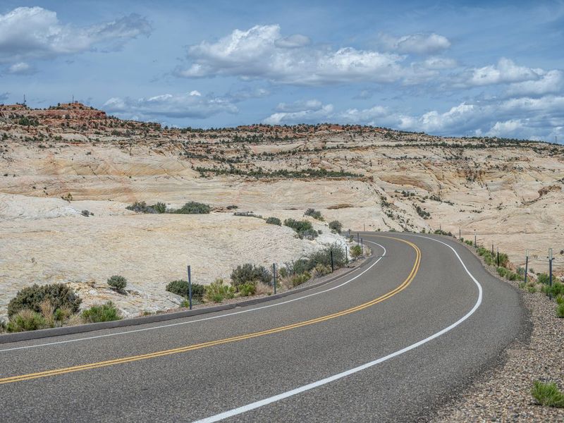 Scenic Rural Road in Utah's Stunning Landscape HDRi Maps and Backplates