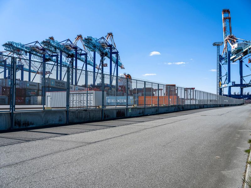 Scenic View of Bremen's Container Port on a Clear Day in Germany - HDRi ...