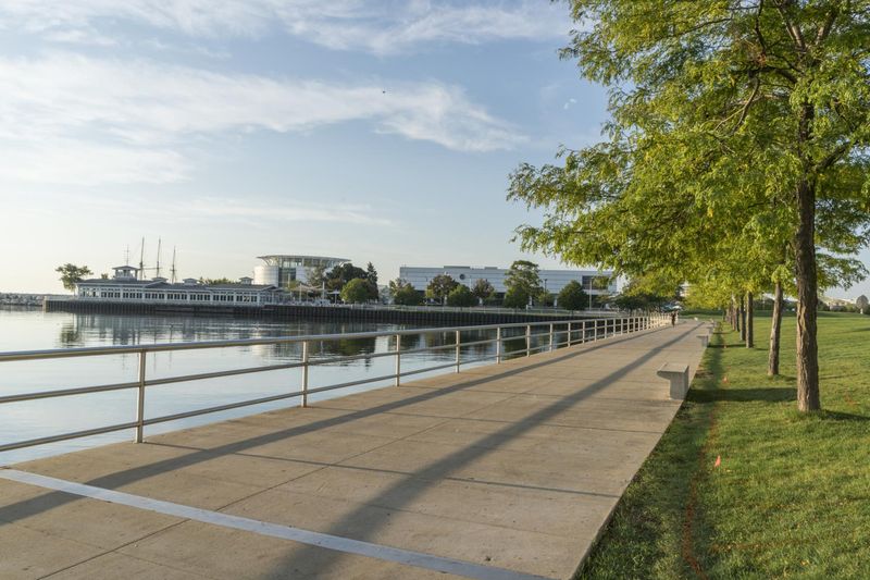 Scenic View of Trees and Bridge at Shoreline in Milwaukee, Wisconsin ...