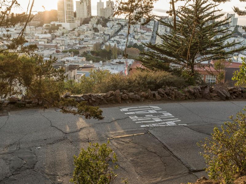 San Francisco Road at Dawn with City Skyline View HDRi Maps and Backplates
