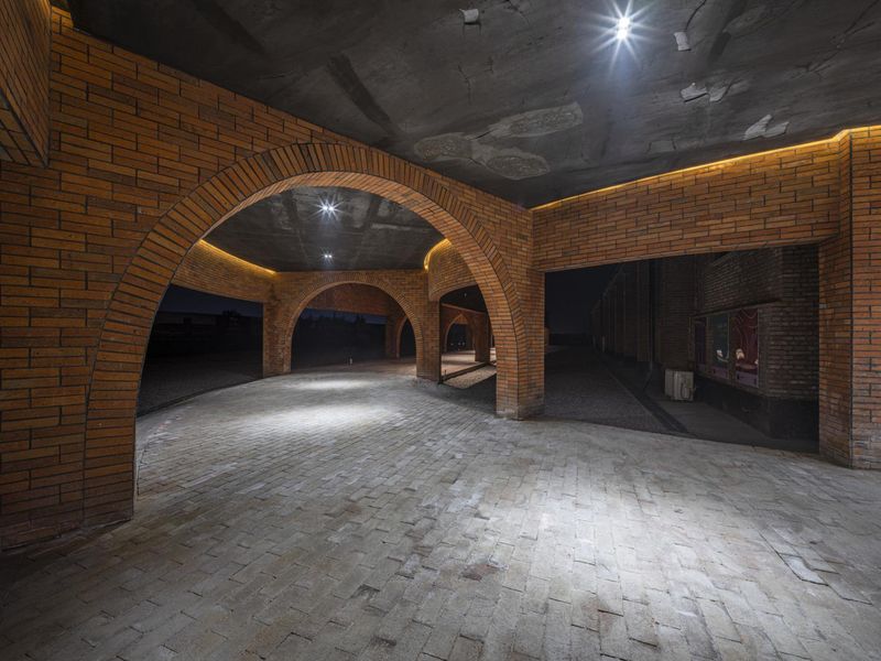 Shanghai China Brick Arches Tunnel Ceiling Light HDRi Maps and Backplates