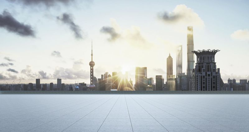 Shanghai City Architecture: Urban Skyline HDRi Maps and Backplates