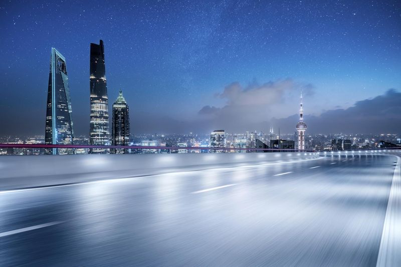 Shanghai Cityscape: Night Overlook HDRi Maps and Backplates
