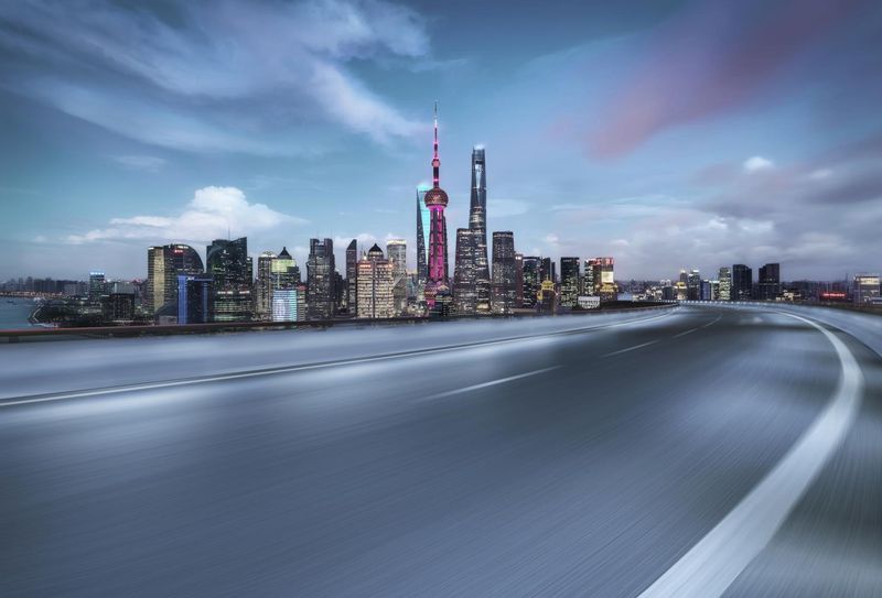 Shanghai Cityscape at Night: A Stunning View HDRi Maps and Backplates