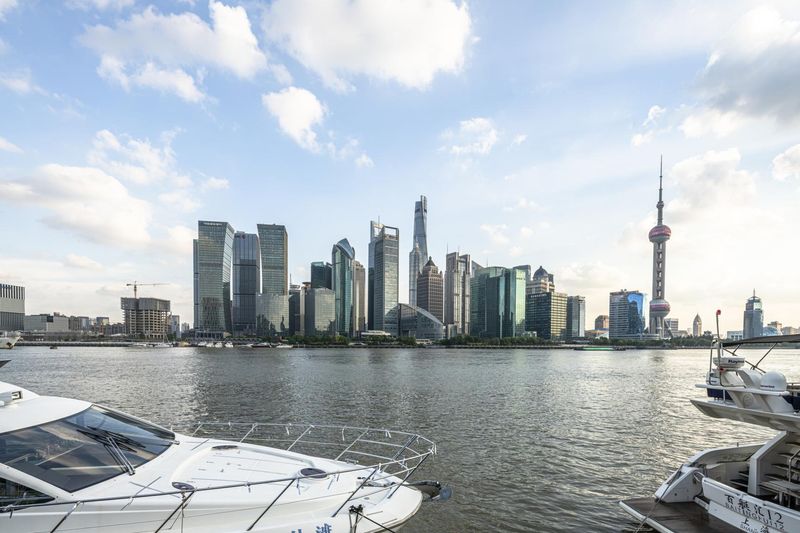 Shanghai: A Modern Architecture Waterfront View HDRi Maps and Backplates